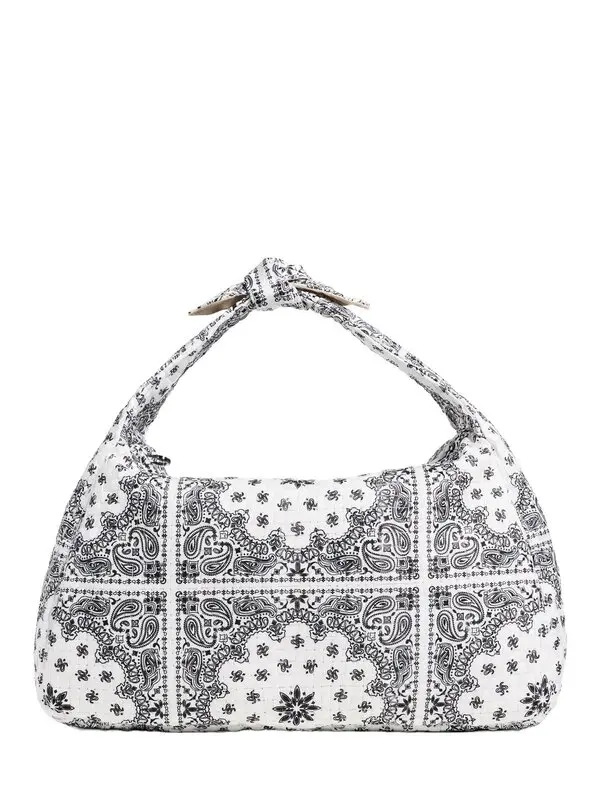 Maria La Rosa Bandana Print Bound Bag - White