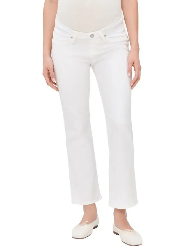 Madewell Maternity Stretch Flare Crop Jeans - Tile White