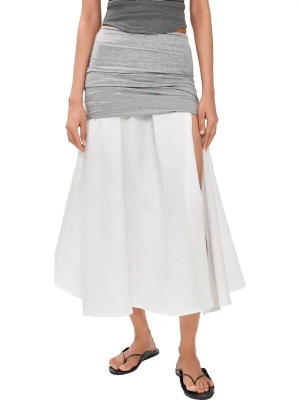 THE LINE BY K Mari Skirt - Heather Grey/white