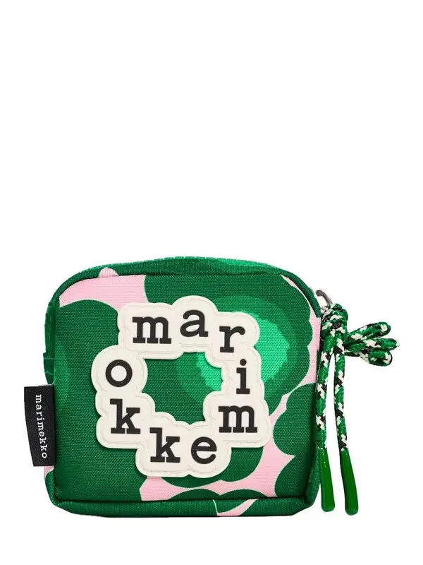 Marimekko Niekka Mini Unikko Pouch - Dark Green/pink/green