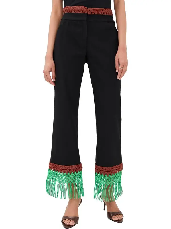 Rosie Assoulin Macrame Pizzants Pants - Black