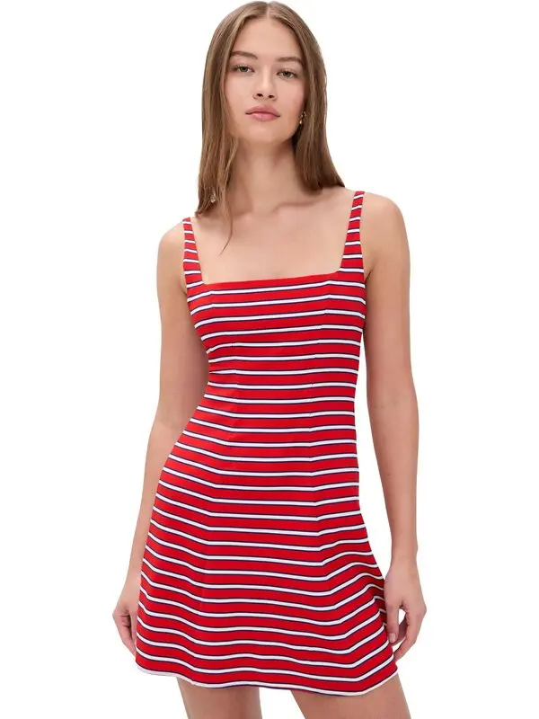 Alice + Olivia Julia Scoop Neck Mini Dress - Teakwood Chili Pepper