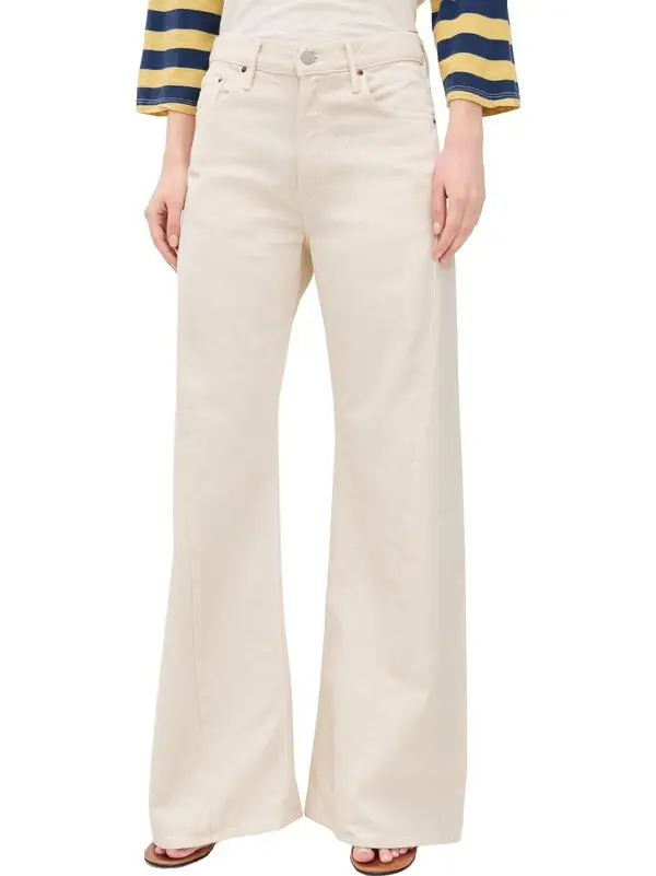 MOTHER The Lemon Twist Sneak Jeans - Natural