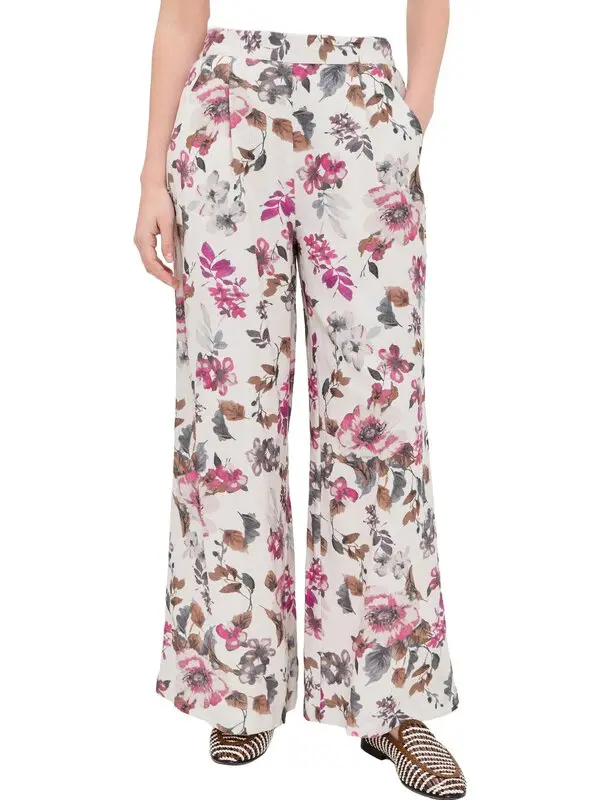 CLEOBELLA Wide Leg Linen Pants - Amapola Print