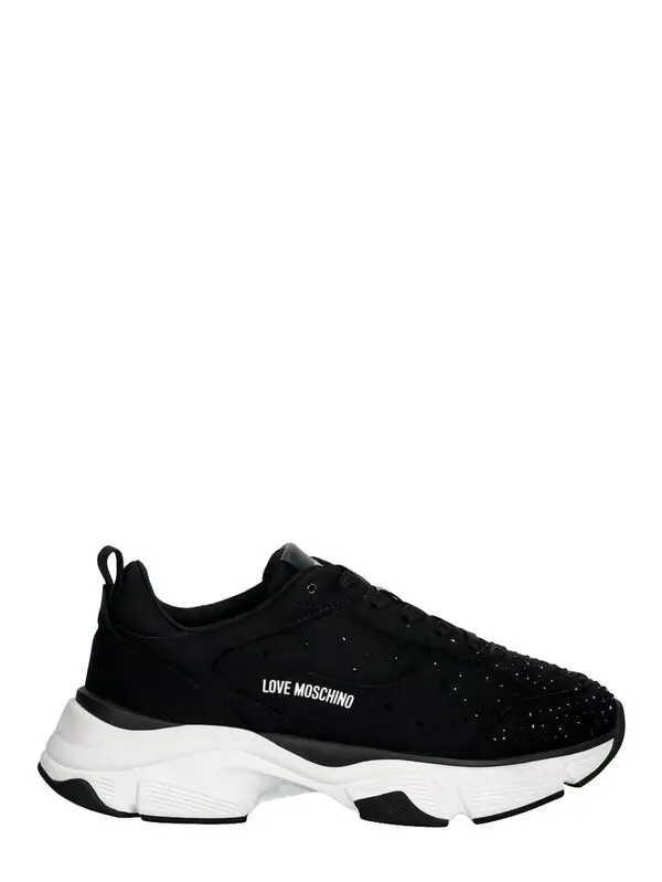 Moschino Stud-embellished Sneakers - Black