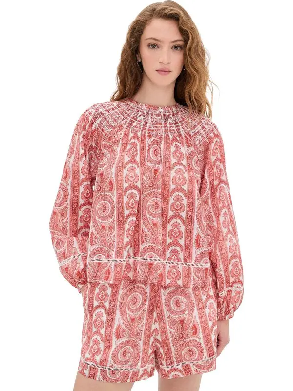 Hill House Home The Skye Top - Corsica Paisley Coral