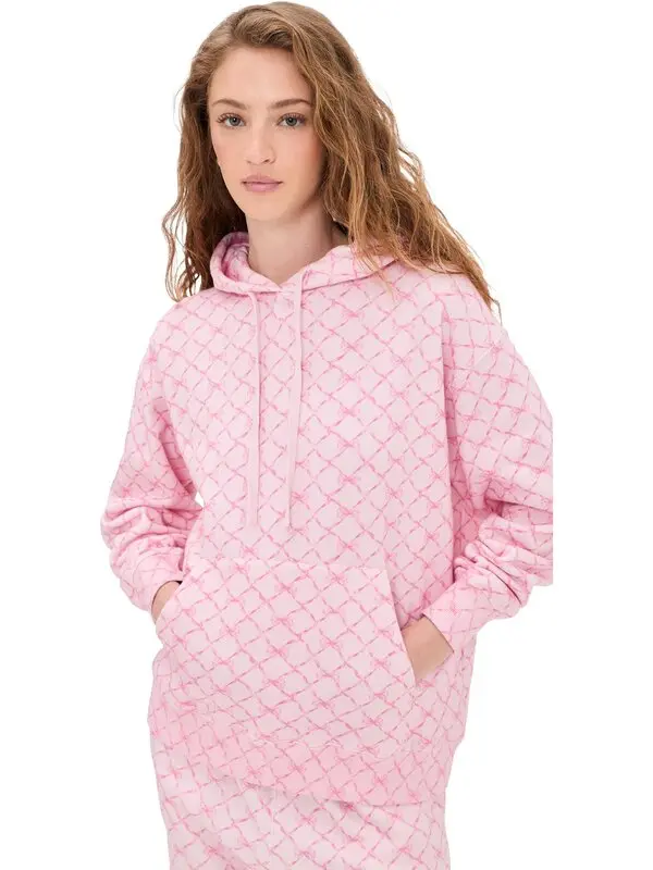LoveShackFancy Nacova Printed Hoodie - Pink Peppermint