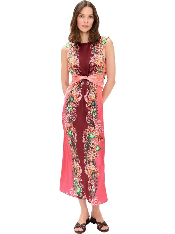 Saloni Gwen Maxi Dress - Fiori Border Plmt