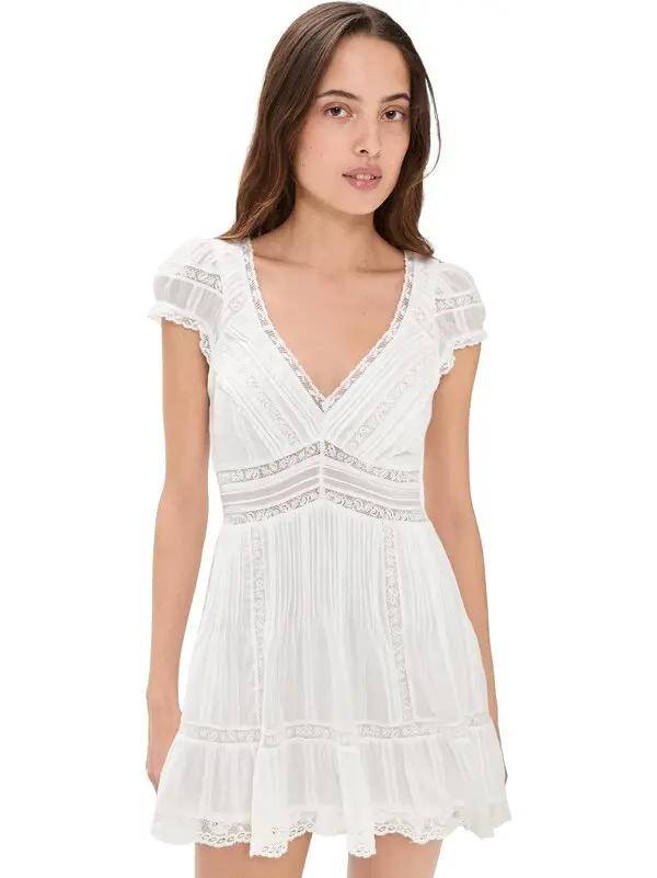 LoveShackFancy Edna Mini Dress - White
