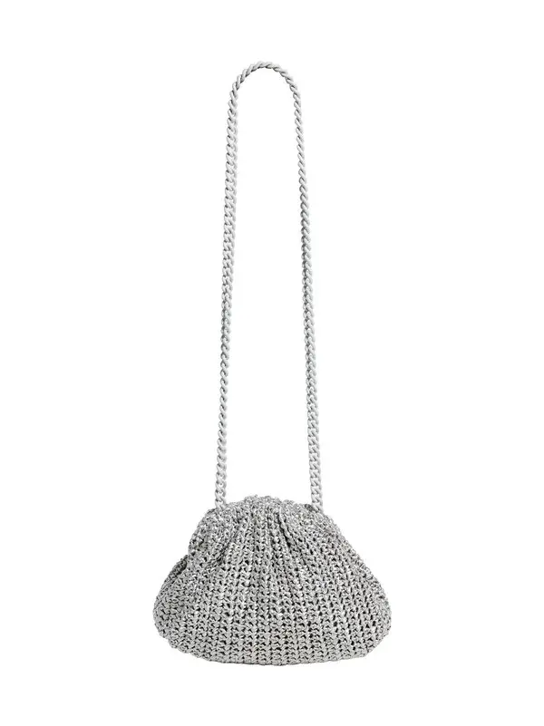 Maria La Rosa Mini Game Crochet Shoulder Bag - Silver