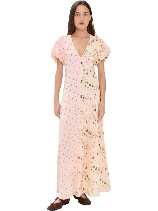LEE MATHEWS Prim Silk Maxi Dress - Blush