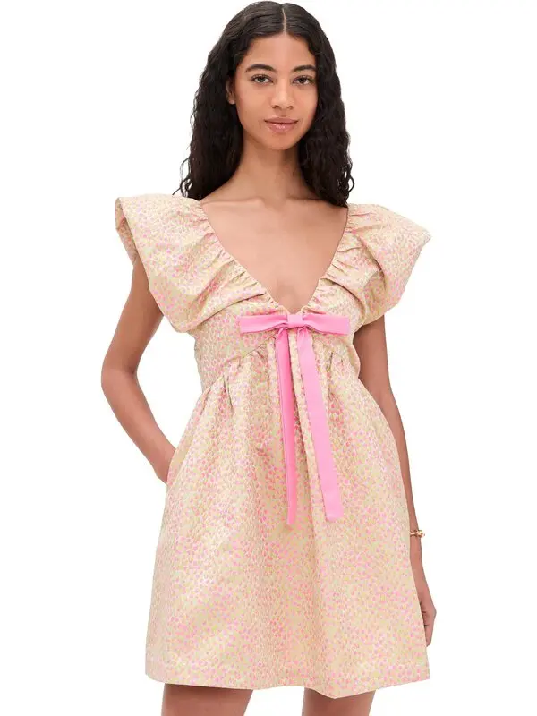 Endless Rose Jacquard Mini Dress - Pink/green