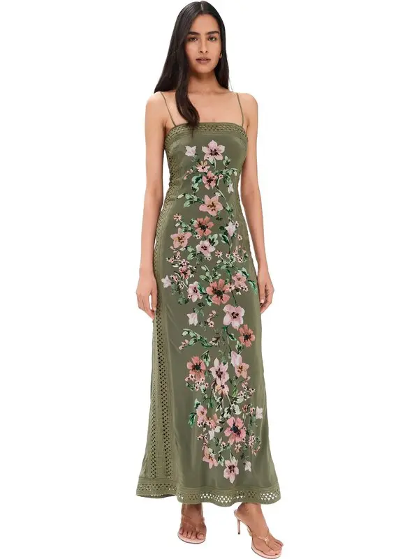 Bec & Bridge Camelia Maxi Dress - Olive Gardenia Floral