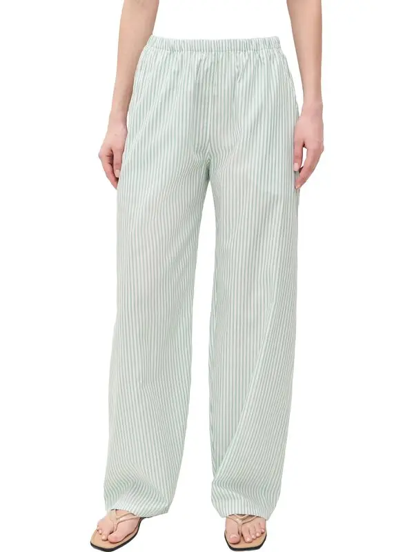 LESET Yoshi Stripe Wide Leg Pants - Vert Stripe