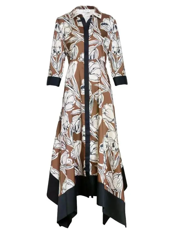 Tanya Taylor Floral Print Selene Dress - Brown