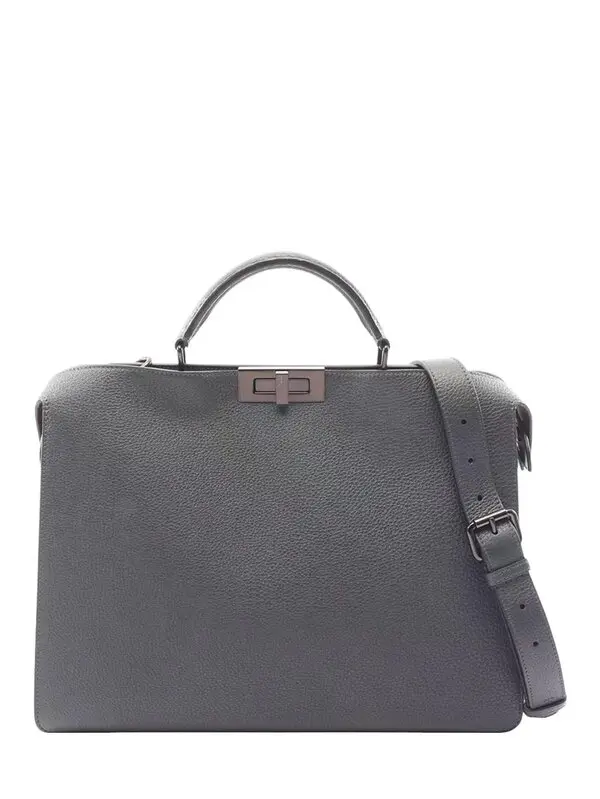 Fendi Medium Leather Peekaboo Iseeu Satchel - Grey