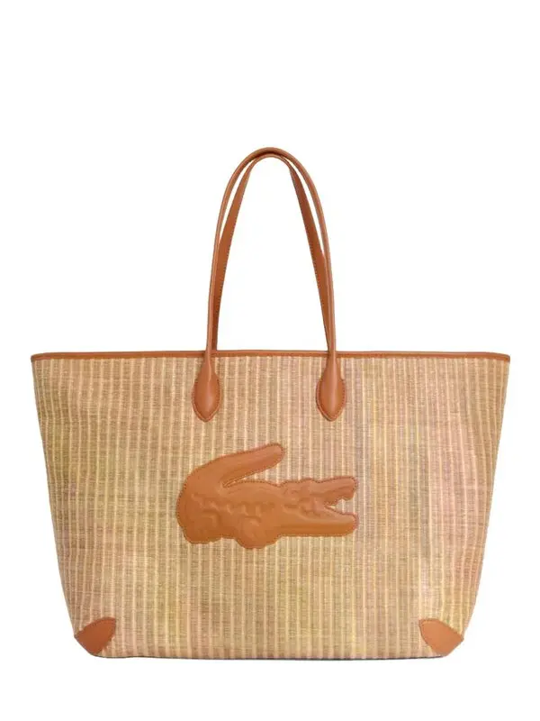 Lacoste Logo Appliqué Shoulder Bag - Neutrals