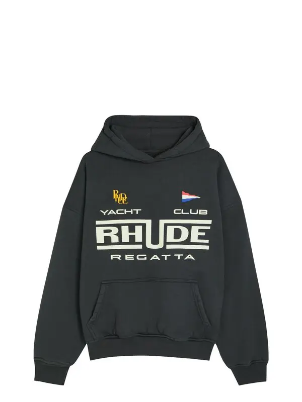 Rhude Regatta Club Printed Cotton Sweatshirt - Black