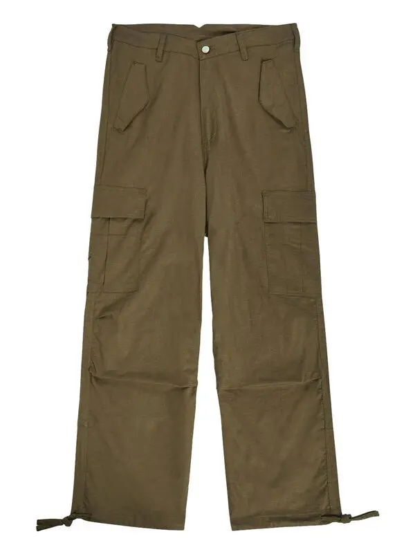 Rhude Parachute Linen-blend Cargo Trousers - Olive