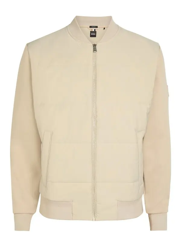 BOSS Skiles Quilted Cotton-blend Jacket - Beige
