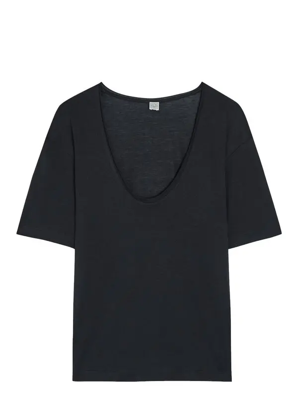 TOTEME Cotton And Silk-blend T-shirt - Black