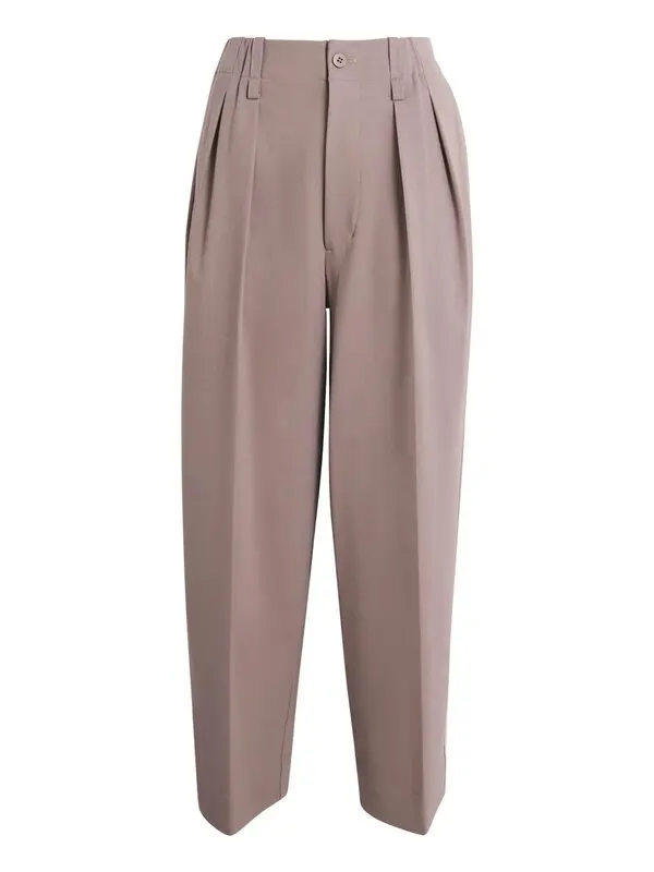 Issey Miyake Cotton Blend Simple Ensemble Trousers - Grey