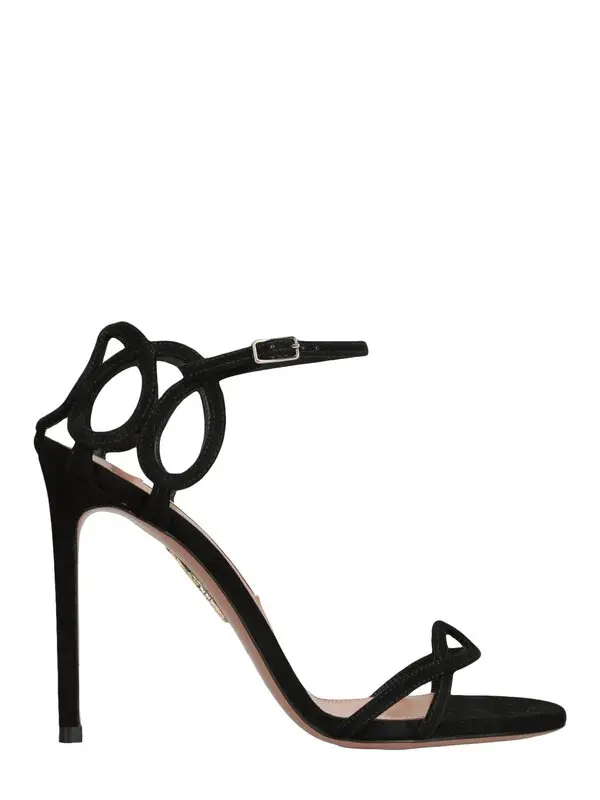 AQUAZZURA Hula Suede Heeled Sandals - Black