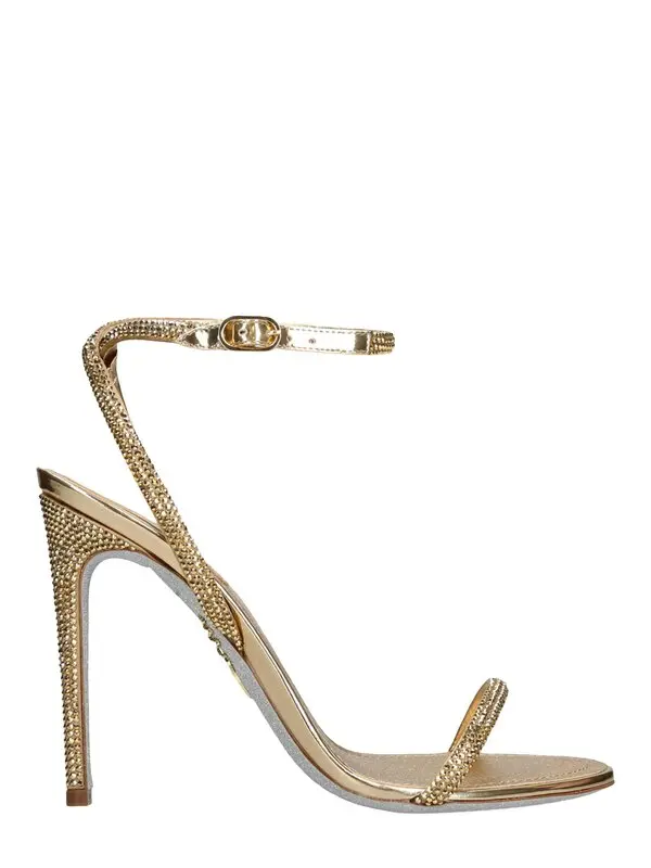 Rene Caovilla Embellished Ellabrita Heeled Sandals 105 - Gold