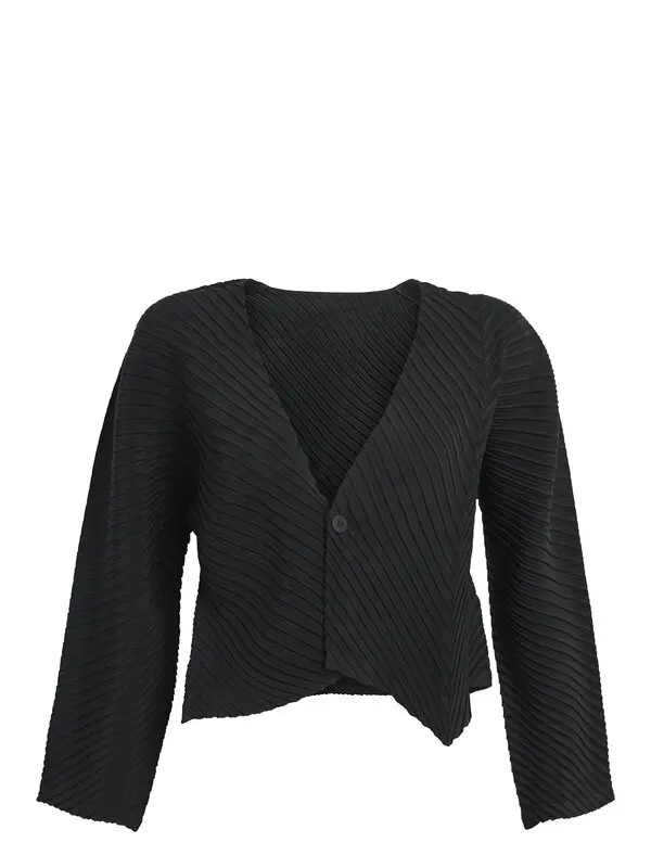 Issey Miyake Plaster Pleats Cardigan - Black