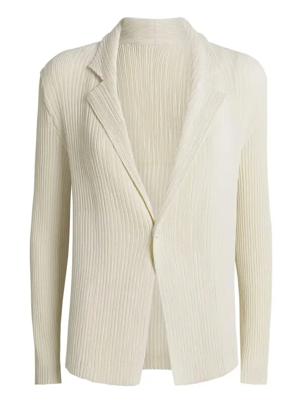 Issey Miyake Hatching Pleats Blazer - Neutral