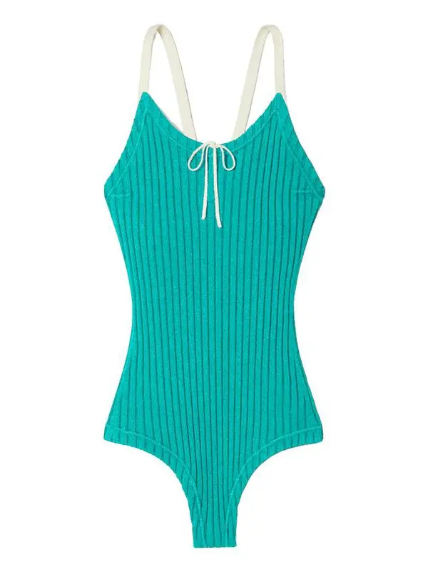 Tory Burch Ribbed Bodysuit - Mermaid