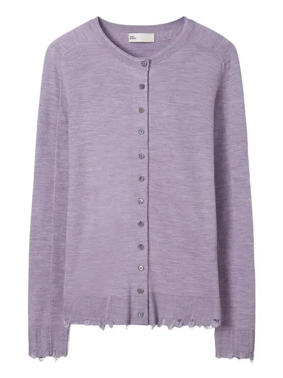 Tory Burch Silk Cardigan - Purple