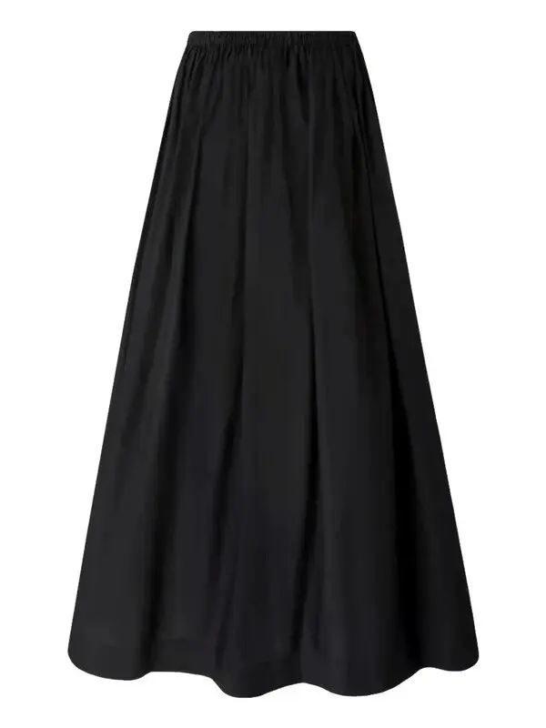 Pinko Gathered Cotton Poplin Skirt - Black