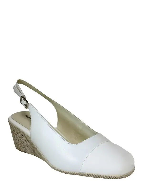 DAVID TATE Sheyla Slingback Wedge Pumps - White