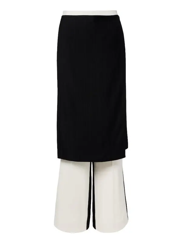 Phoebe Philo Layered Wide-leg Trousers - White