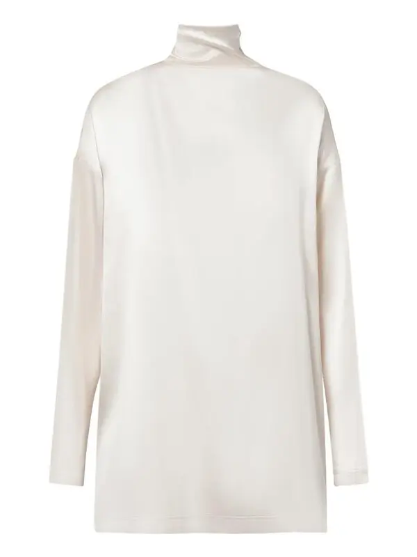 Phoebe Philo Silk-blend Satin Blouse - White