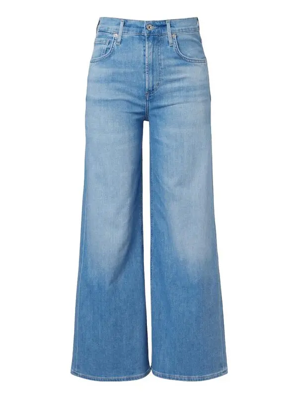 Citizens Of Humanity Lyra Cropped Wide-leg Jeans - Blue