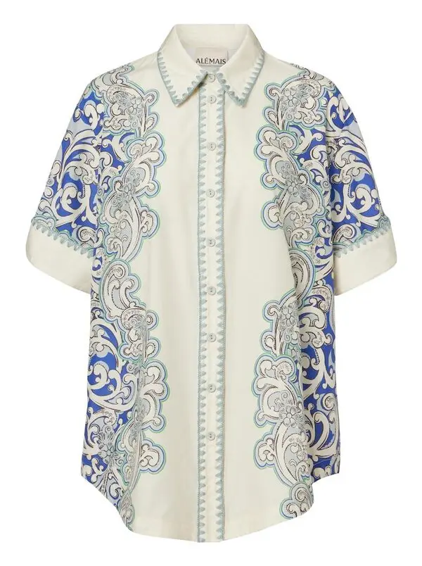 ALEMAIS Printed Cotton And Silk Shirt - White
