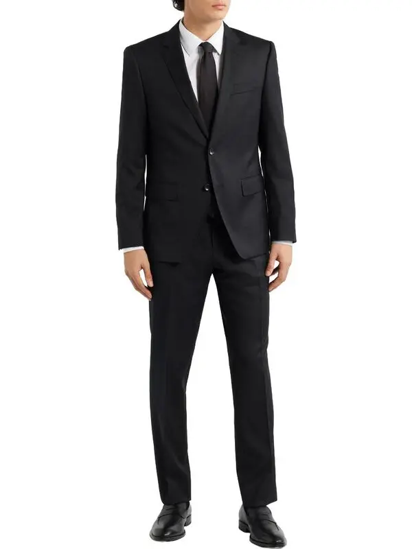 BOSS Huge Solid Wool Suit - Black