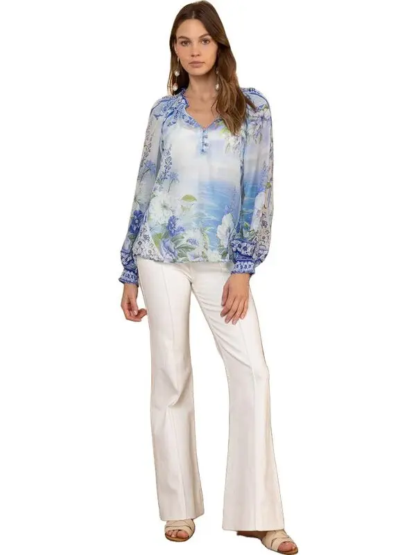 Hale Bob Jill Voile Top - Blue