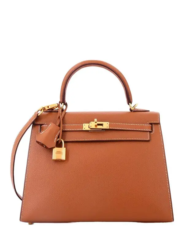 Hermès Kelly Handbag 25 Brown Epsom With Hardware - Gold