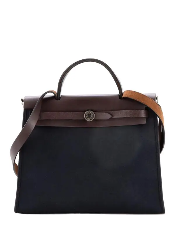 Hermès Herbag Zip Leather And Toile 31 - Noir