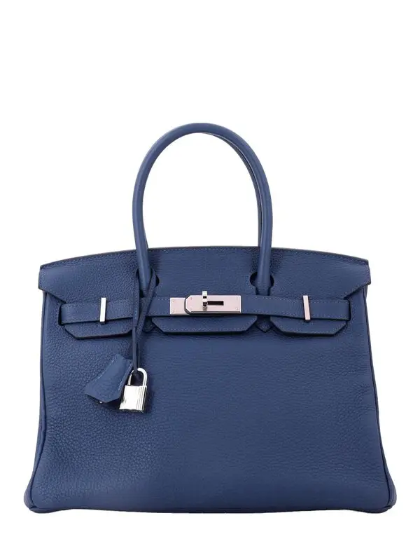 Hermès Birkin Handbag Blue Togo With Palladium Hardware 30 - Deep Blue