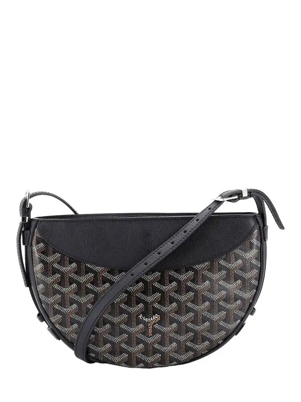 Goyard Hirondelle Shoulder Bag Coated Canvas And Leather - Black