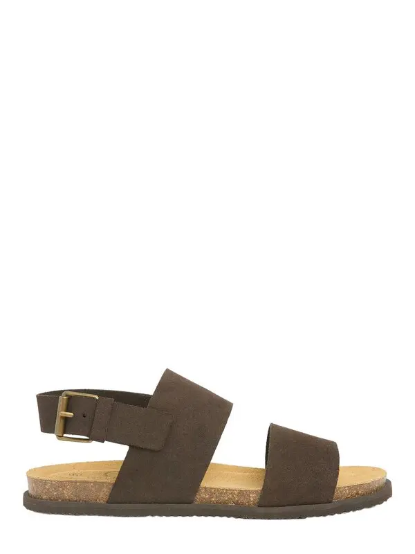 CELTIC & CO. Buckled Double Strap Sandals - Chocolate Brown