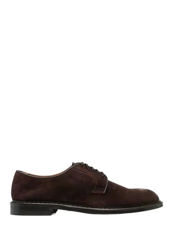 DOUCAL'S Lace-up Suede Derby Shoes - Brown