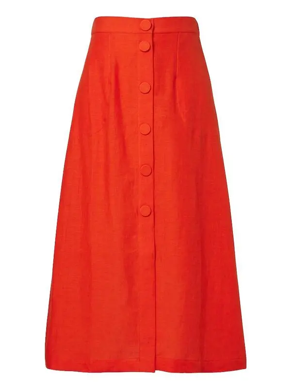 ERES Amusante Linen Midi Skirt - Orange