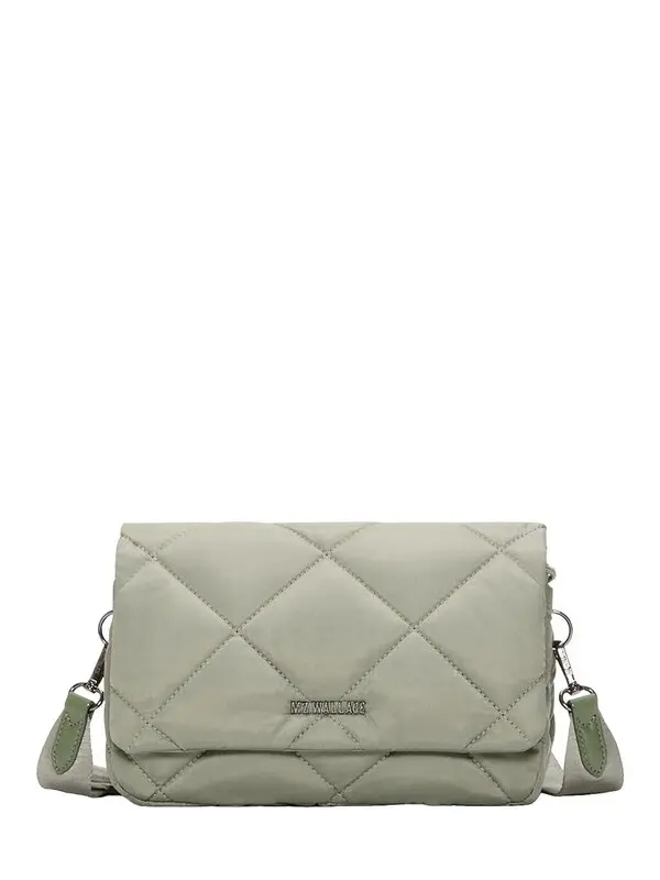 Mz Wallace Madison Quilted Nylon Flap Crossbody Bag - Agave Green
