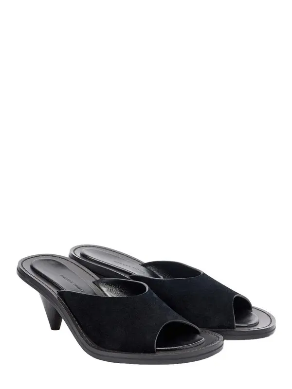 Phoebe Philo Suede Mules - Black