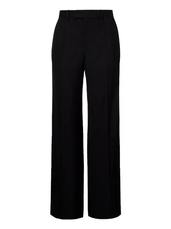 Phoebe Philo Mid-rise Wool Straight Leg Trousers - Black